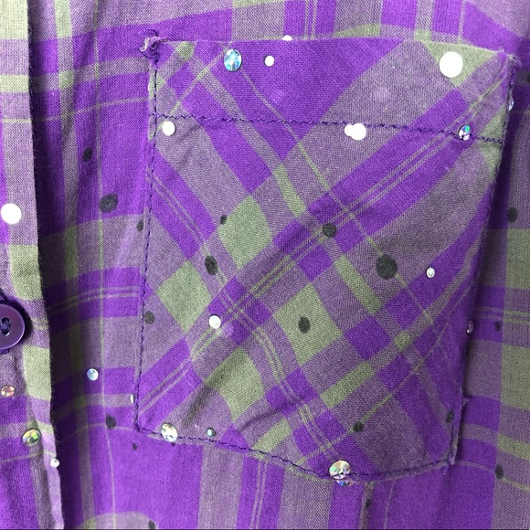 Route 66 | Shirts & Tops | Route 66 Purple Plaid Girls Shirt Size Large ...